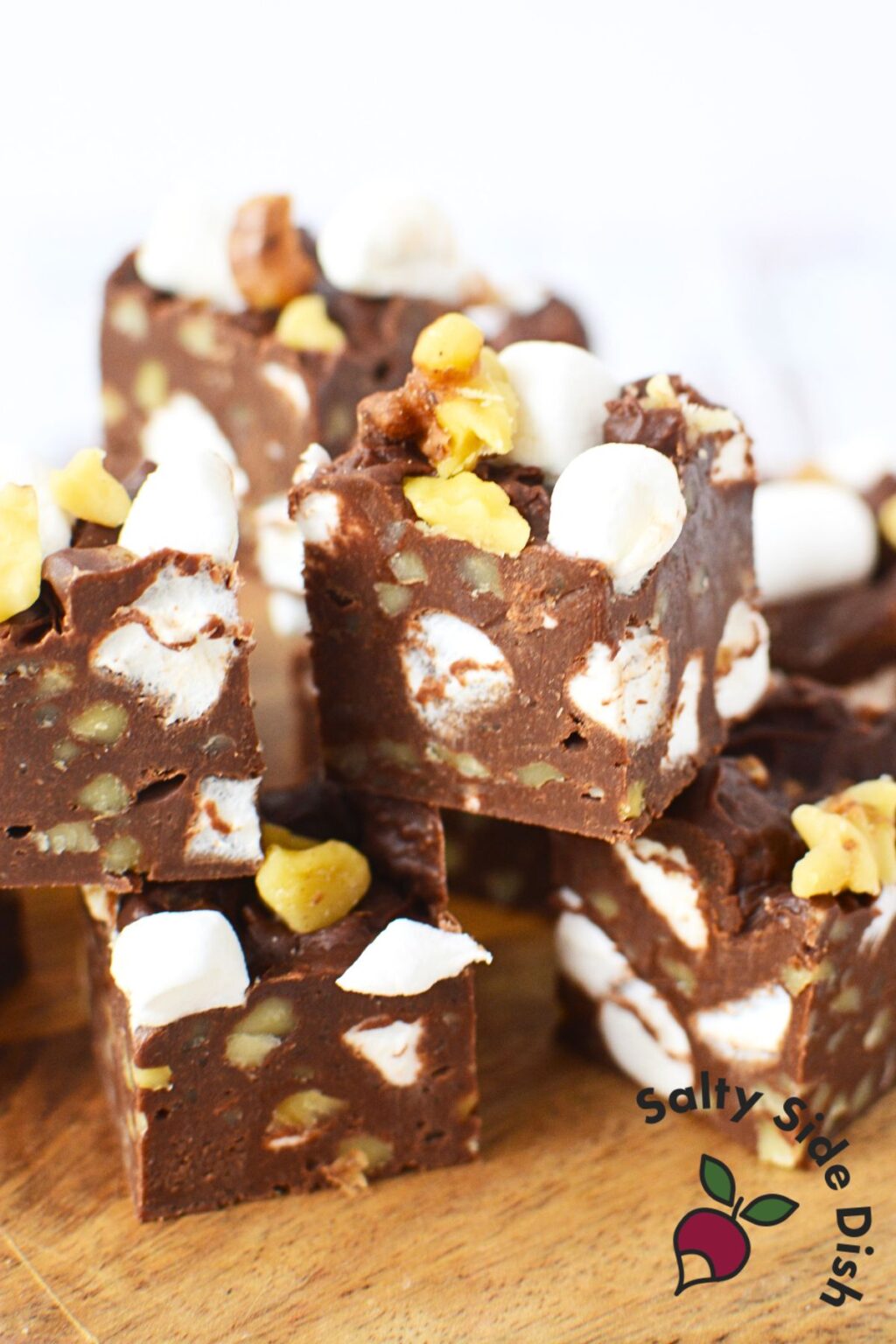 Rocky Road Fudge Recipe with Marshmallows | Salty Side Dish