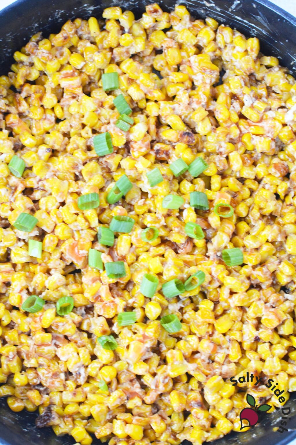 Honey Butter Skillet Corn with Cream Cheese and Hot Sauce