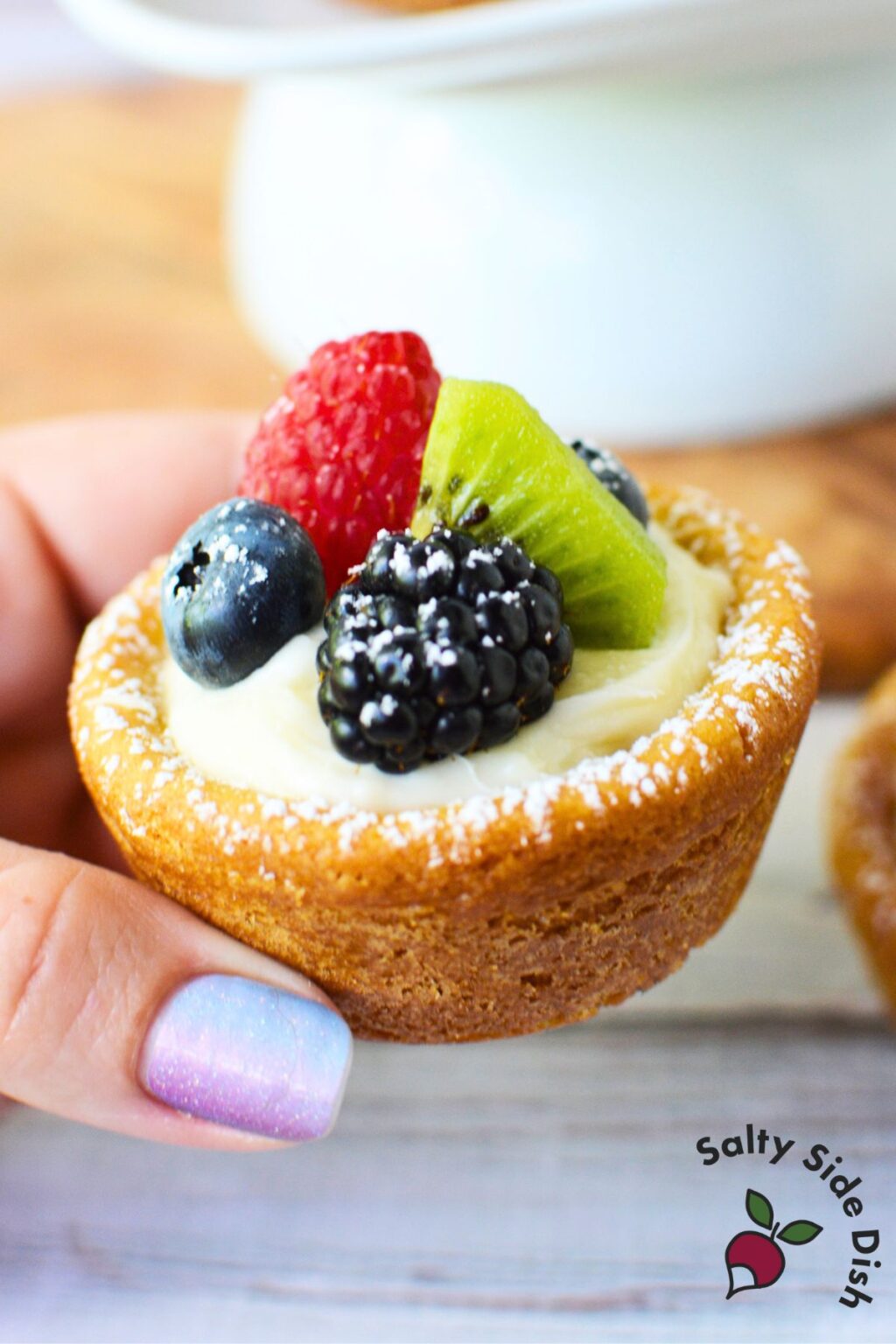 Sugar Cookie Cups with No-Bake Cheesecake Filling | Salty Side Dish