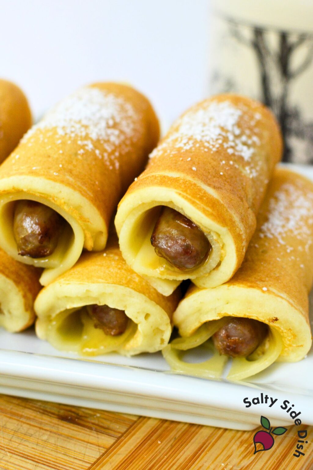 Breakfast Pigs in a Blanket with Pancake Batter and Sausage