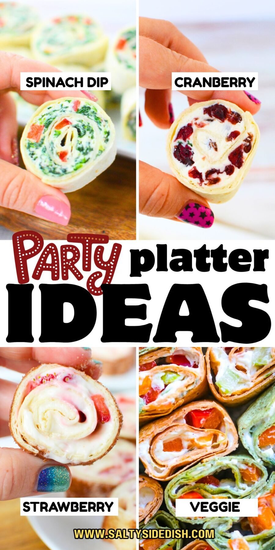 Cranberry Pinwheels with Cream Cheese and Feta | Cold Appetizer