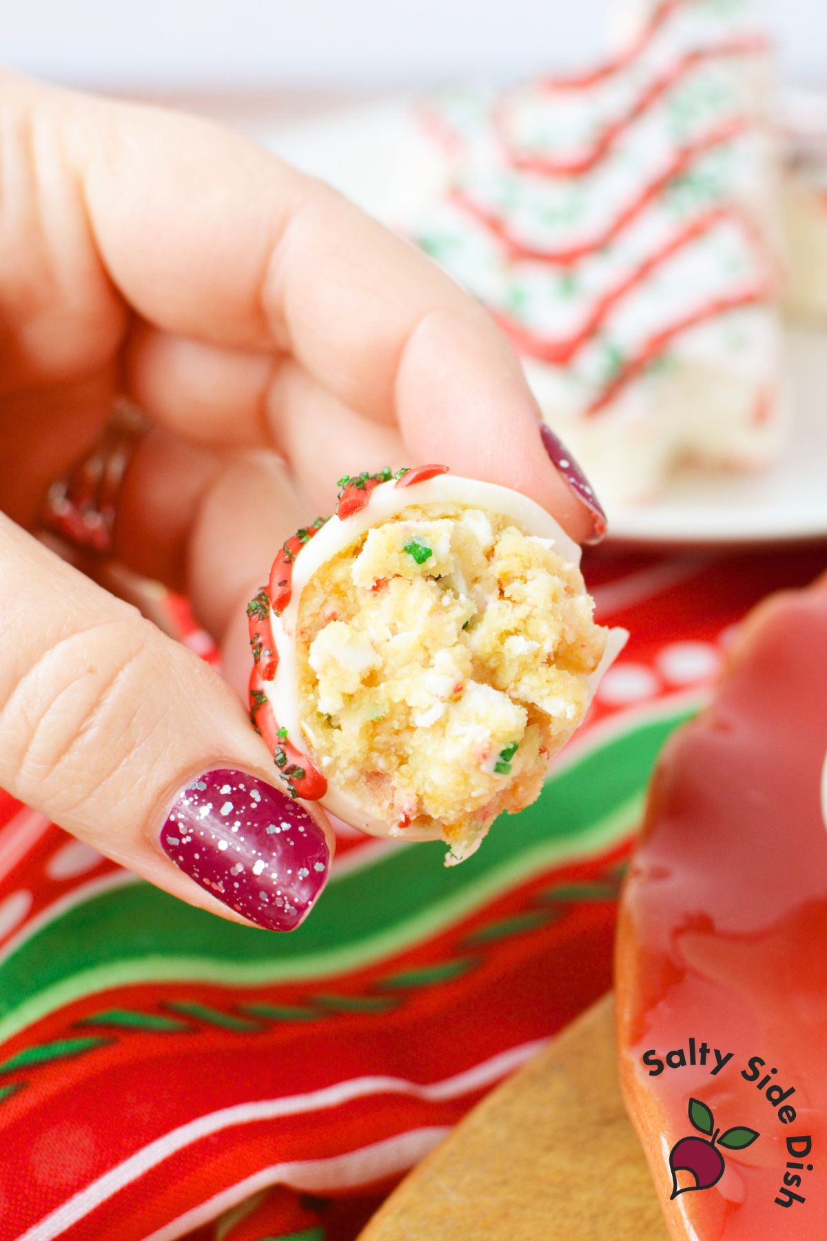 Little Debbie Christmas Tree Cake Balls (No Bake Dessert)
