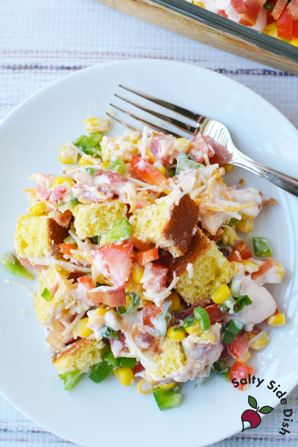 Cornbread Salad with Ranch and Bacon (Easy Southern Recipe)