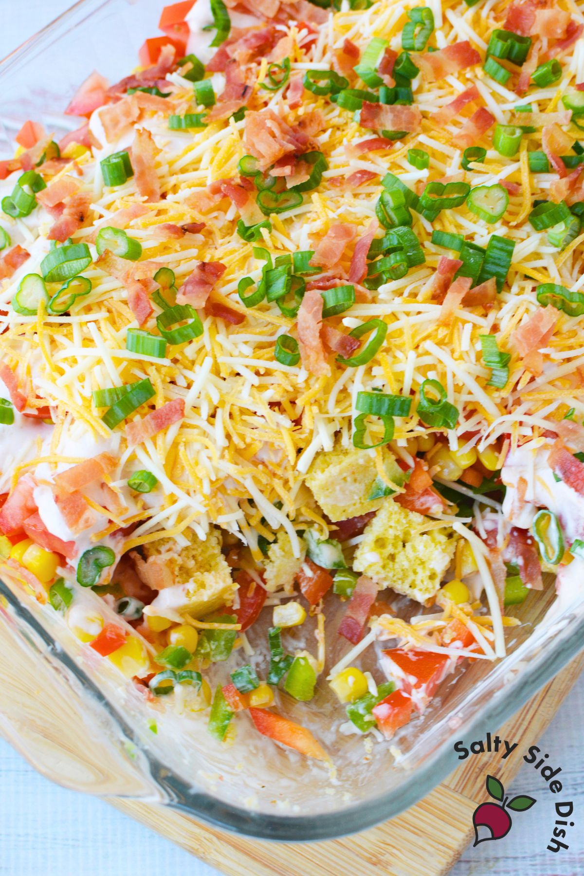 Cornbread Salad with Ranch and Bacon (Easy Southern Recipe)