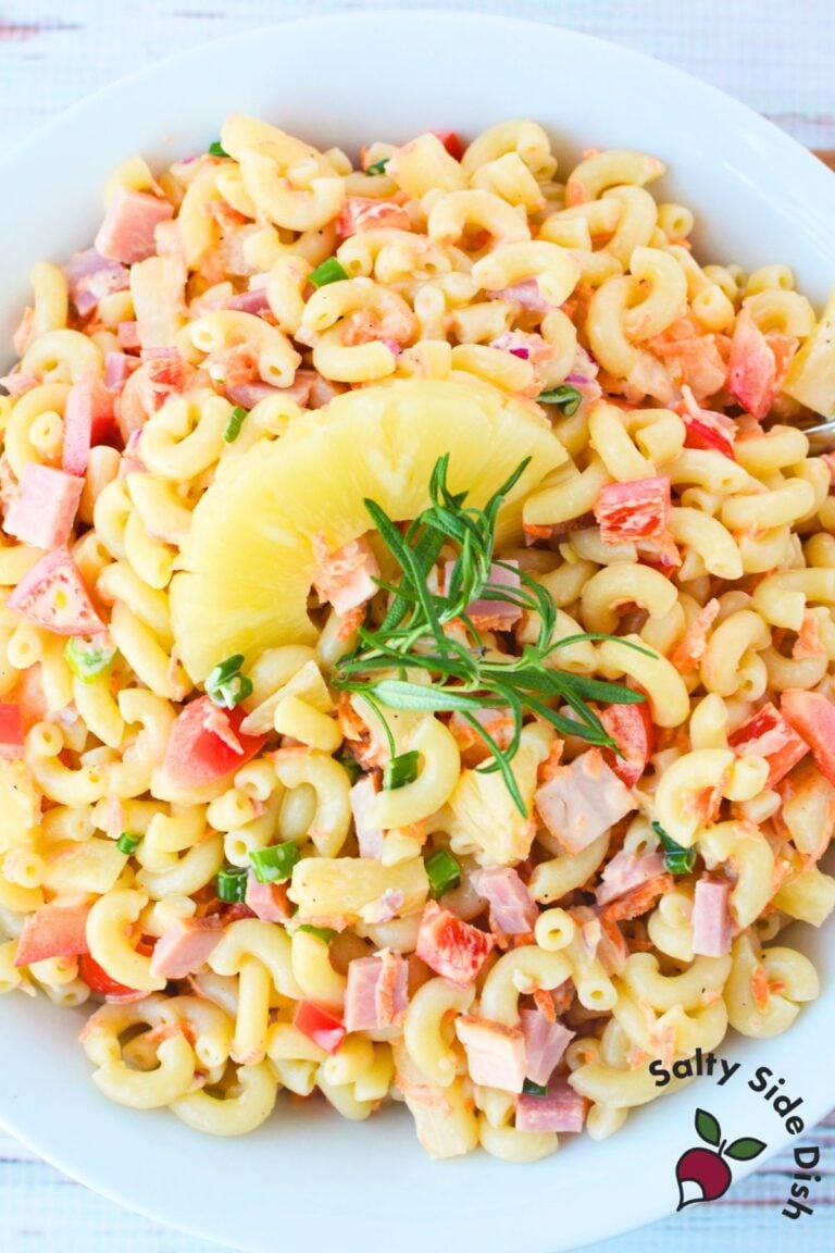 Hawaiian Pasta Salad with Ham and Pineapple